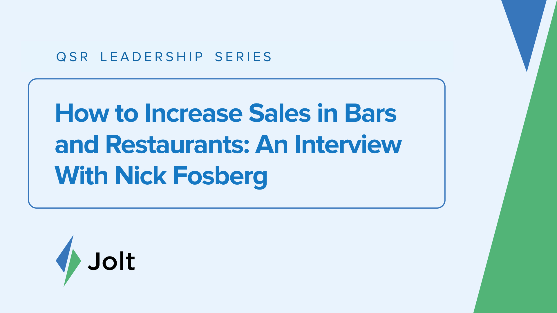 How to Increase Sales in Bars and Restaurants: An Interview With Nick ...